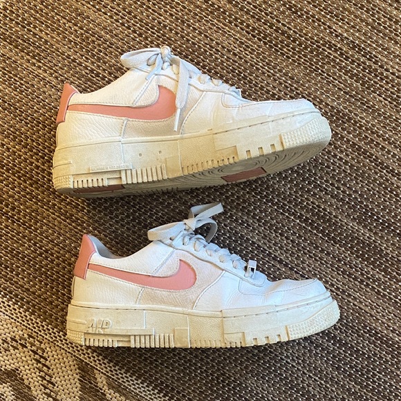 Nike | Shoes | Nike White And Pink Air Forces | Poshmark